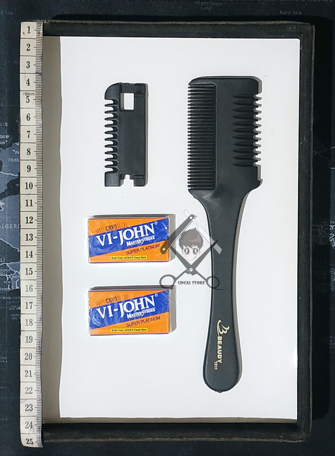 Sisir Silet - Razor Comb - Comb with Cutting Blade dan 2 Silet Vi John ...