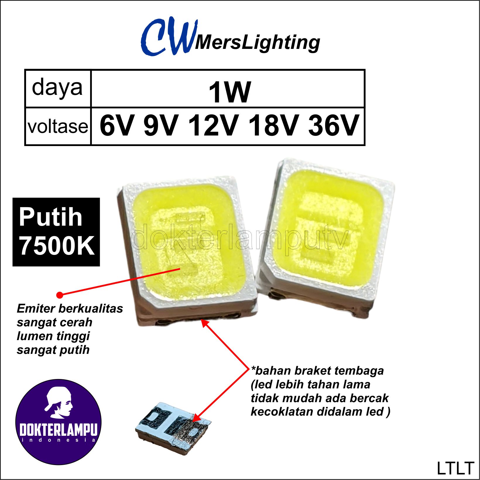 100PCS LED SMD 2835 3V 6V 9V 12V 18V 36V CW MERS LIGHTING UNTUK SERVIS ...