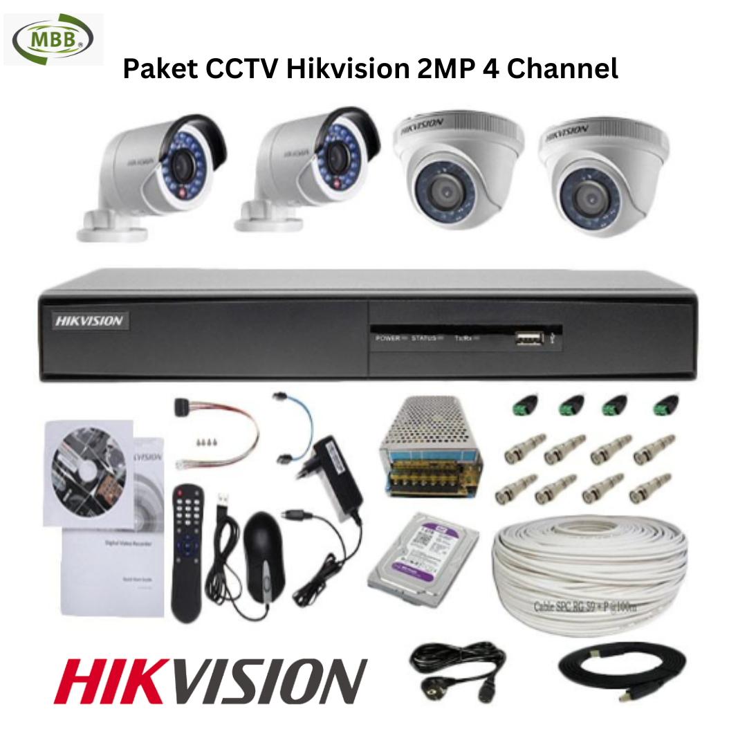 Paket CCTV 4 Channel Hikvision 2MP Free Instalasi Surabaya | Lazada ...