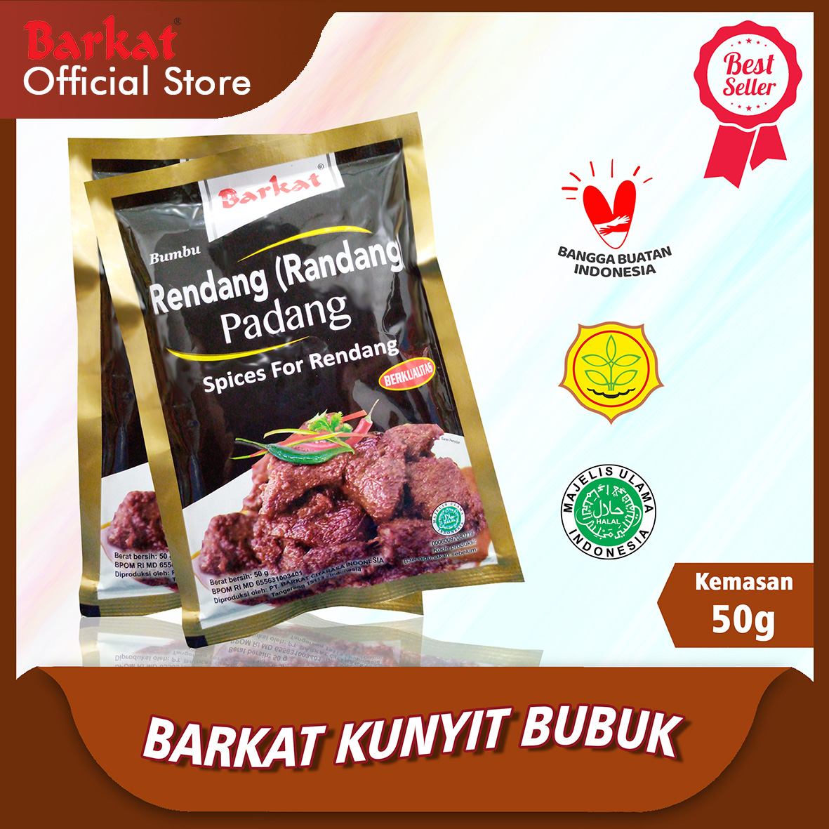 Barkat Bumbu Rendang Padang Asli Kemasan 50 Gram Sejak 1939 | Lazada ...