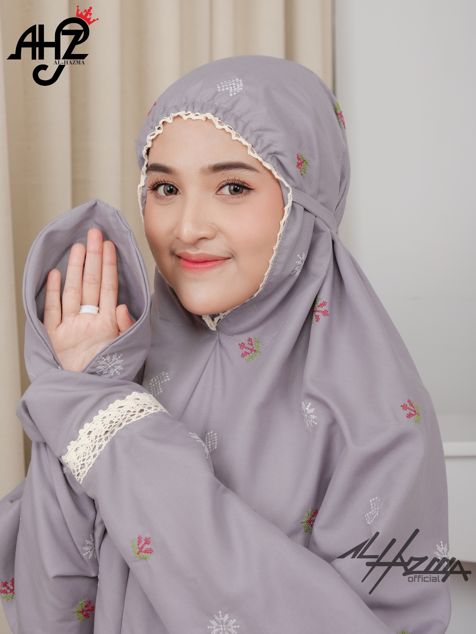 Mukena Terusan Dewasa Jumbo Bordir Maissa Katun Mikro Premium Lajuran ...