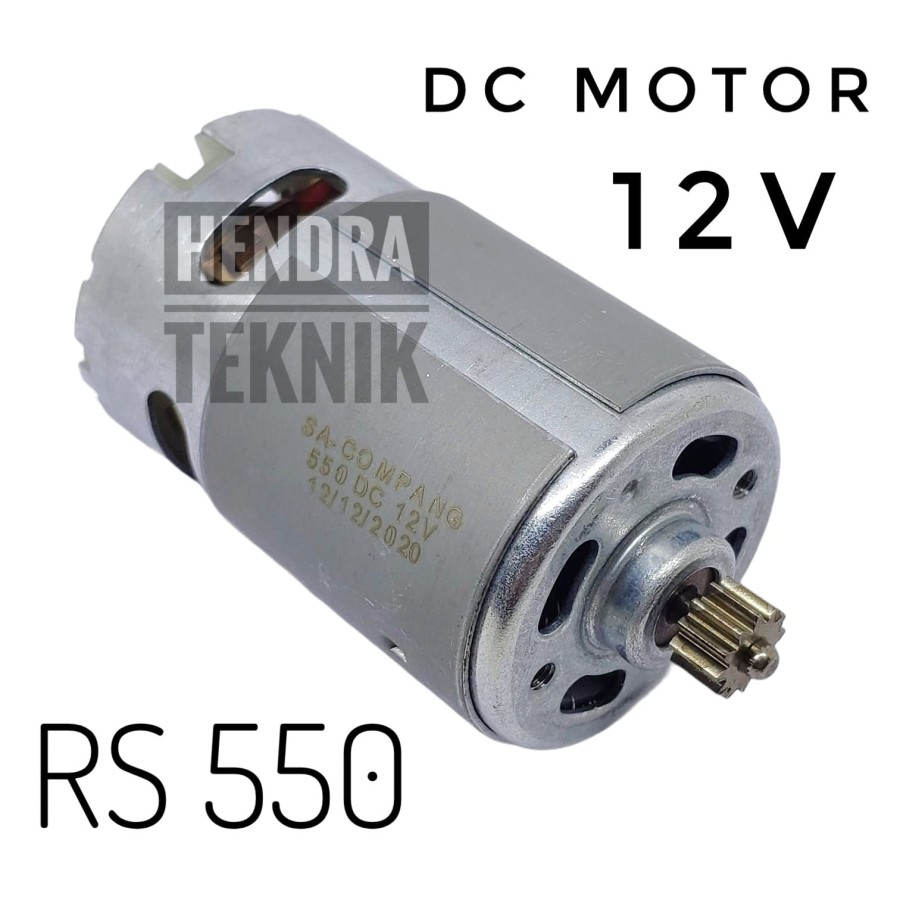 RS-550 DINAMO DC 12V 9T MOTOR DC RS550 GEAR SPAREPART BOR BATERAI MIKRO SUKU CADANG CDD500 ...