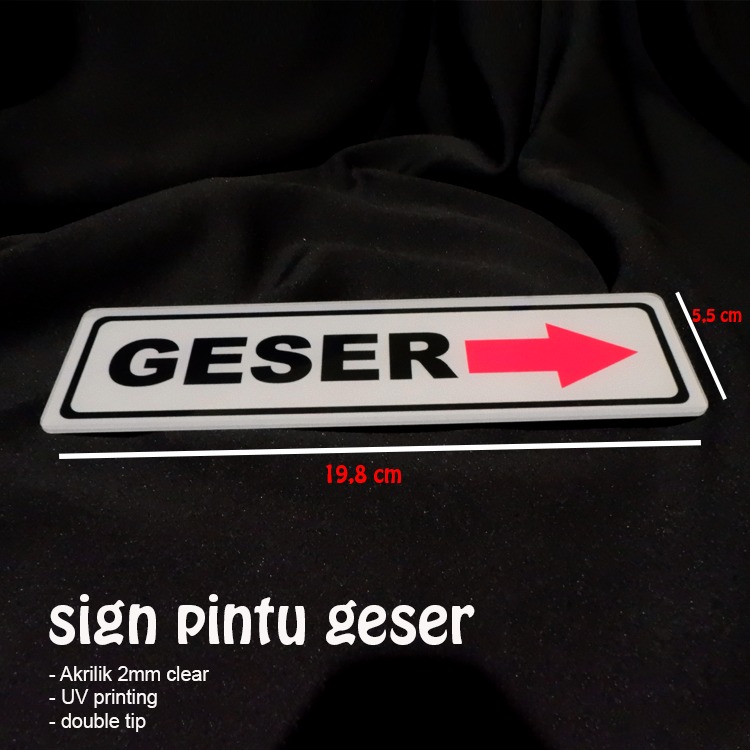 Sign akrilik GESER KANAN / plat akrilik geser / Tanda geser acrylic ...