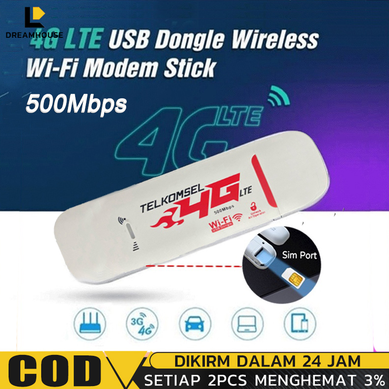 (Dikirim Dari Jakarta)Dongle Kartu SIM Nirkabel 4G LTE, Modem Kartu SIM ...