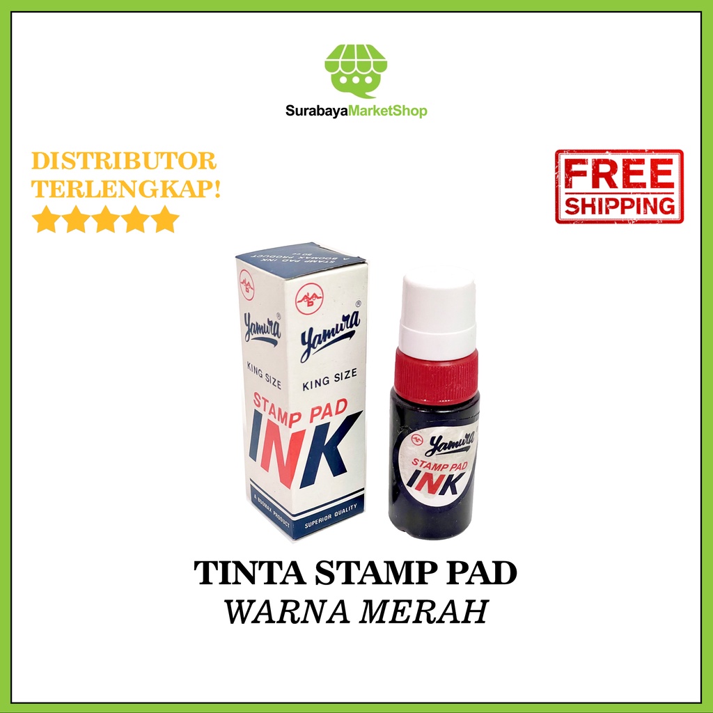 Tinta Stamp Pad Merah (Yamura) - Tinta Stempel Stampel Warna | Lazada ...