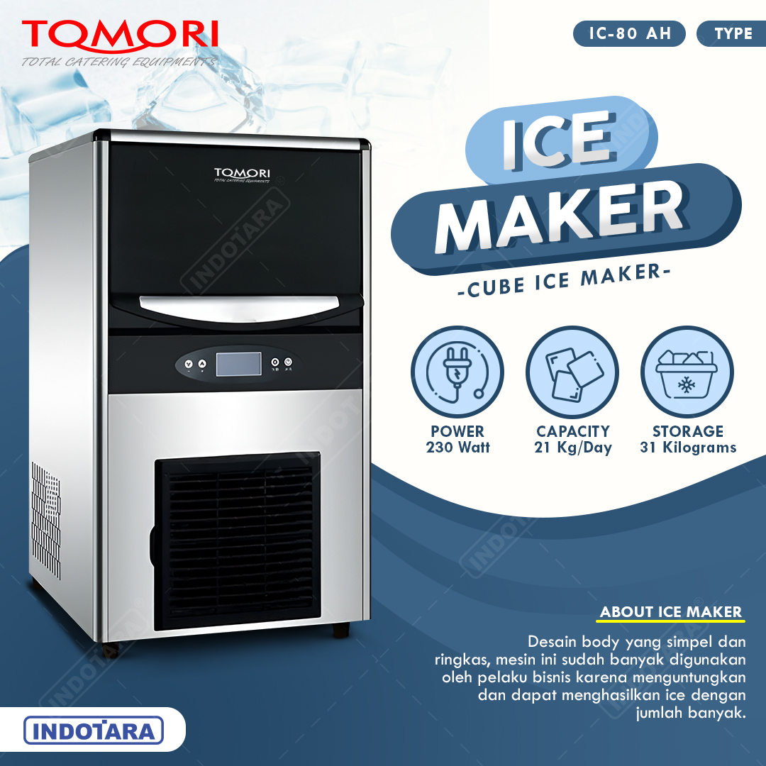 Mesin Pembuat Es Kubus / Tomori Ice Cube Maker Digital Control | Lazada ...