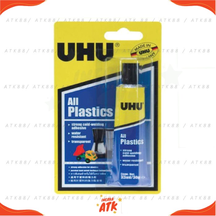 Lem UHU All Plastics Lem Kertas Lem Kain Lem Kayu Lem Karton Lem ...