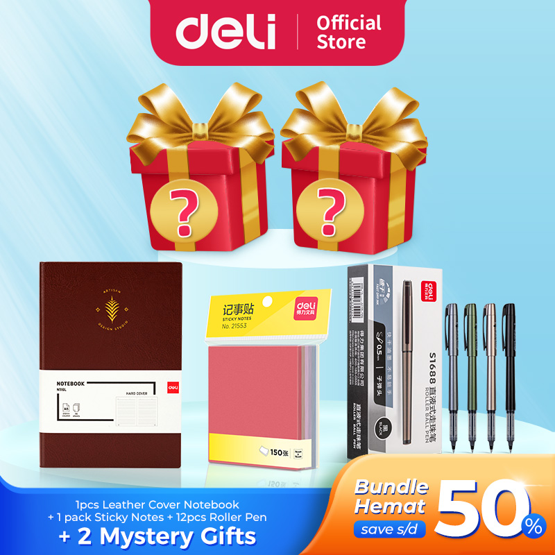 Paket Alat Tulis Lengkap Berhadiah / Notebook Cover Kulit, 1 Lusin ...
