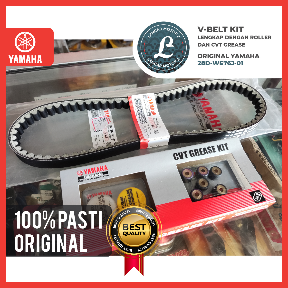 VBelt V Belt Vanbelt 28D 100% ORIGINAL YAMAHA / MIO FINO / SOUL / NOUVO ...