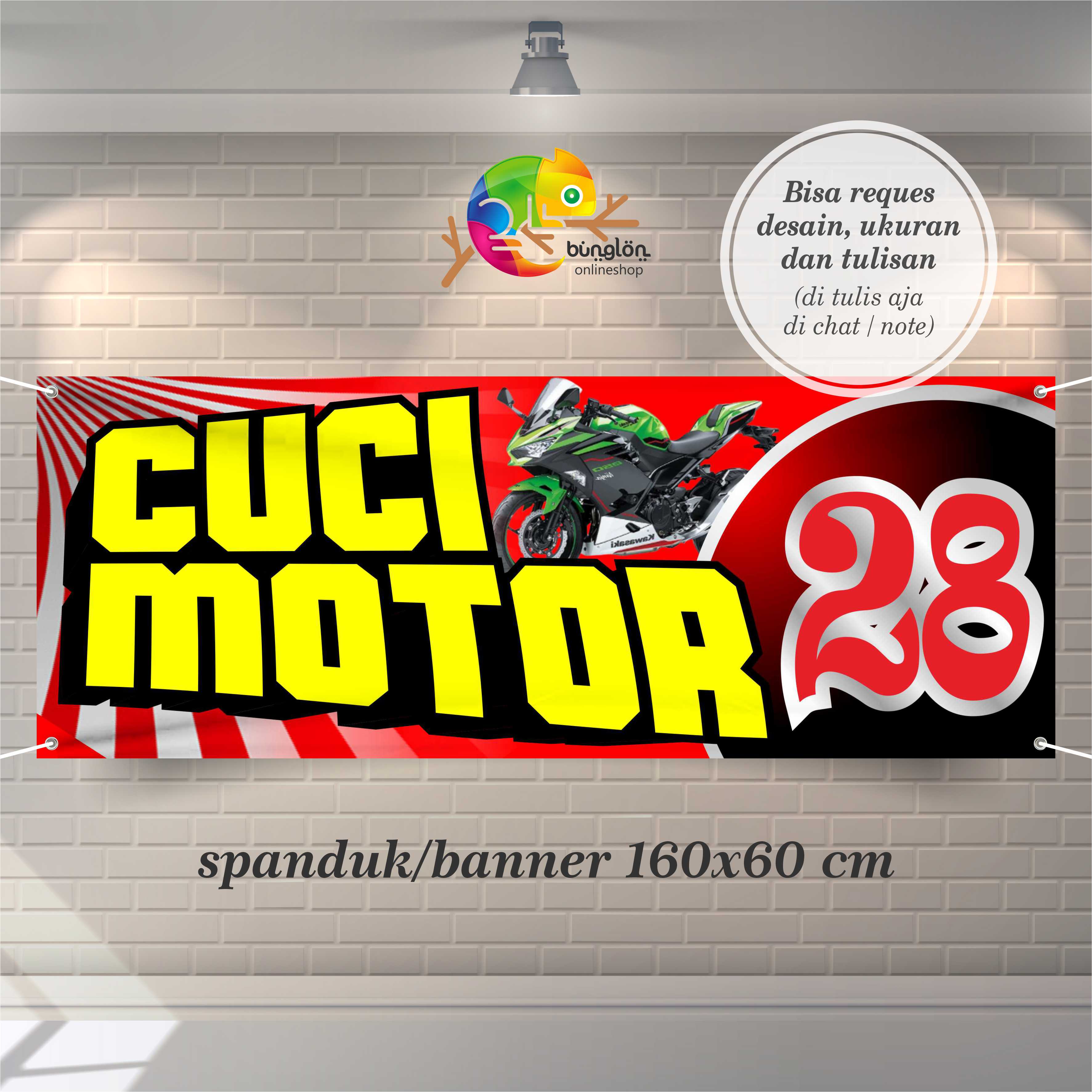 Spanduk Banner 160x60 Cm Cucian Motor, Cuci Mobil, Free Desain, Spanduk ...