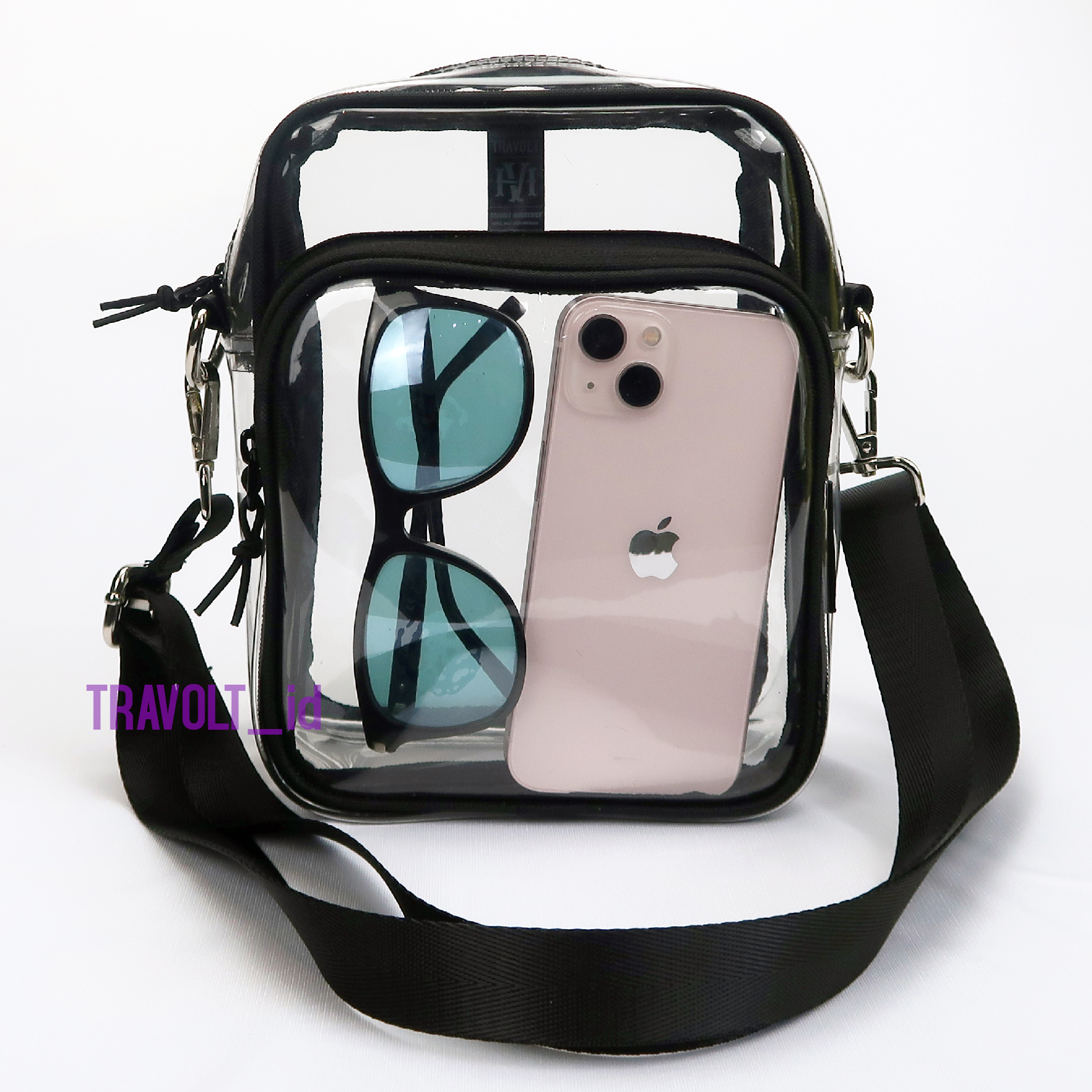 Tas Selempang Transparan Resleting -Travolt - Sling bag pouch - Tas PVC ...