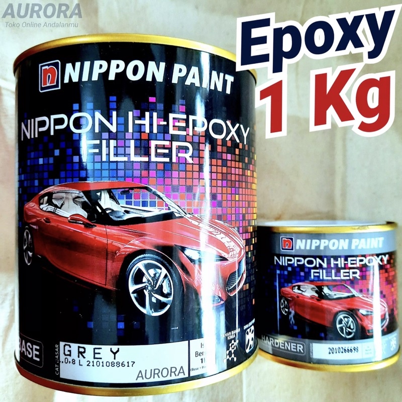 NIPPON HI EPOXY FILLER GREY 1kg NIPPE PAINT ABU POKSI DASARAN epoksi ...