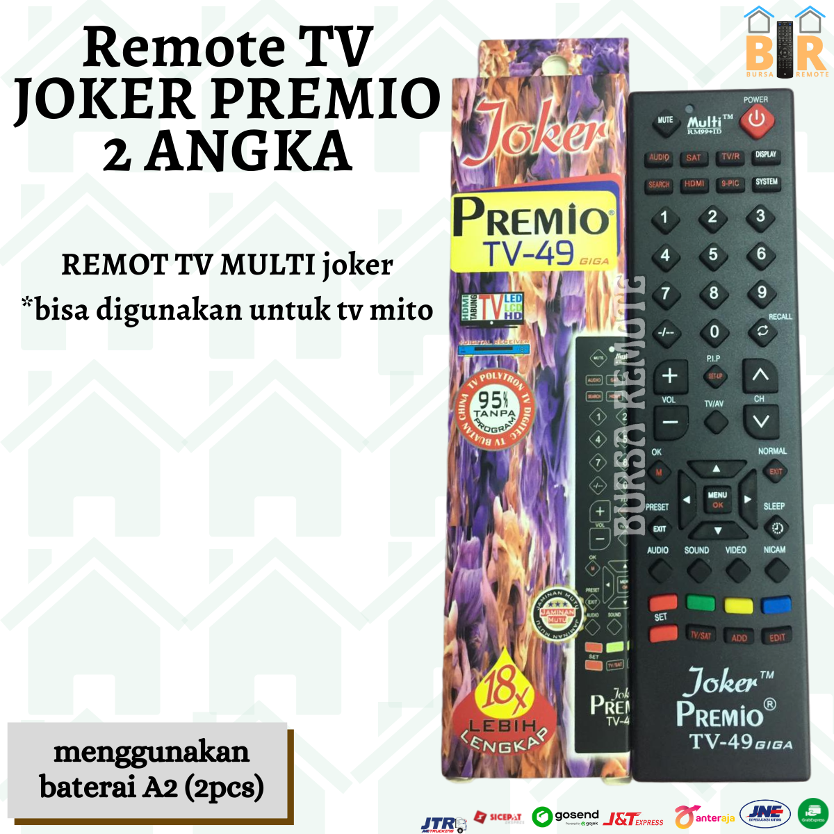 Remot / Remote TV LCD LED MULTI JOKER PREMIO 2angka (type dikirim ...