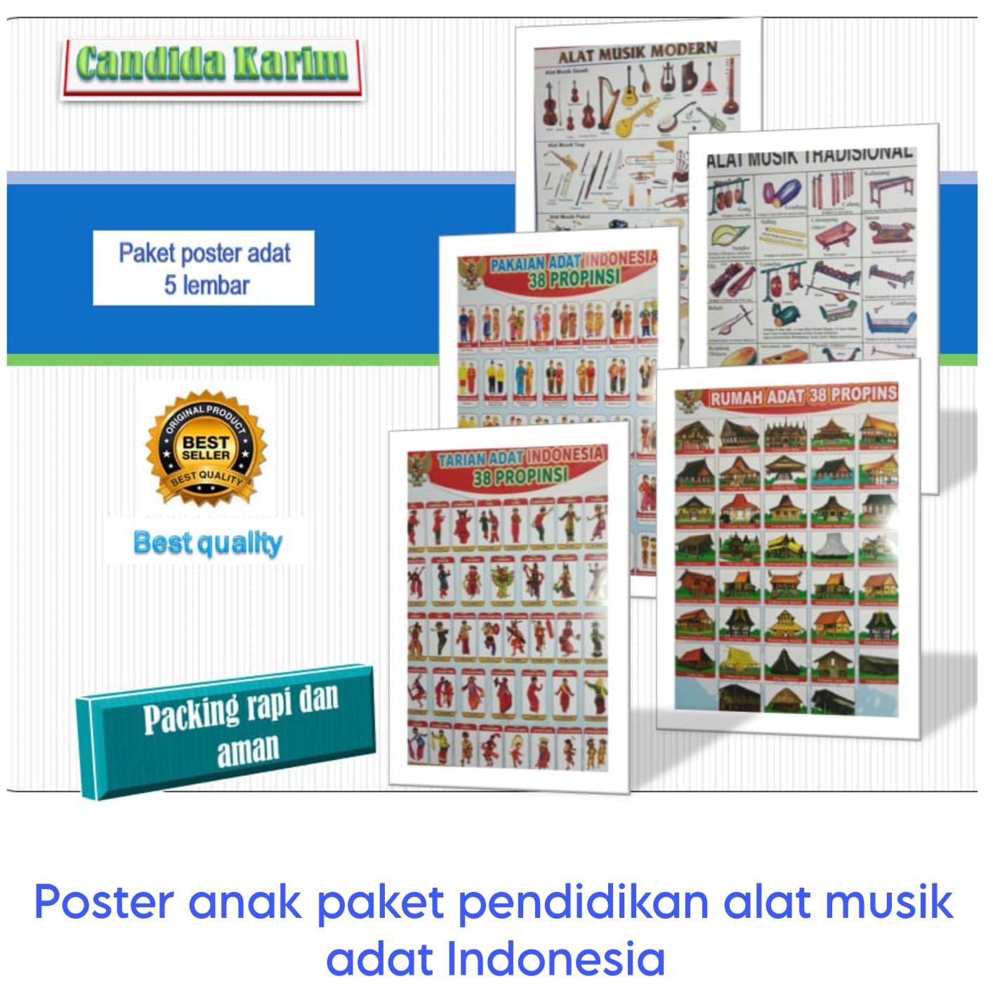 Poster anak paket pendidikan alat musik adat Indonesia | Lazada Indonesia