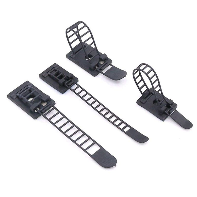 50Pcs 2 Sizes Adjustable Self-Adhesive Nylon Cable Straps Cable Ties ...