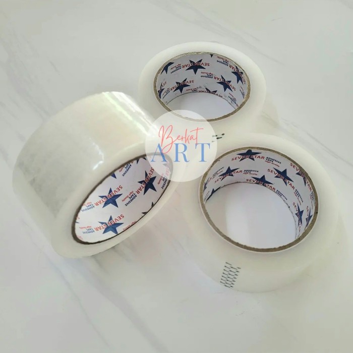 Lakban Isolasi 2 Inch 48mm SEVEN STAR Bening Coklat 90 Yard ASLI ...