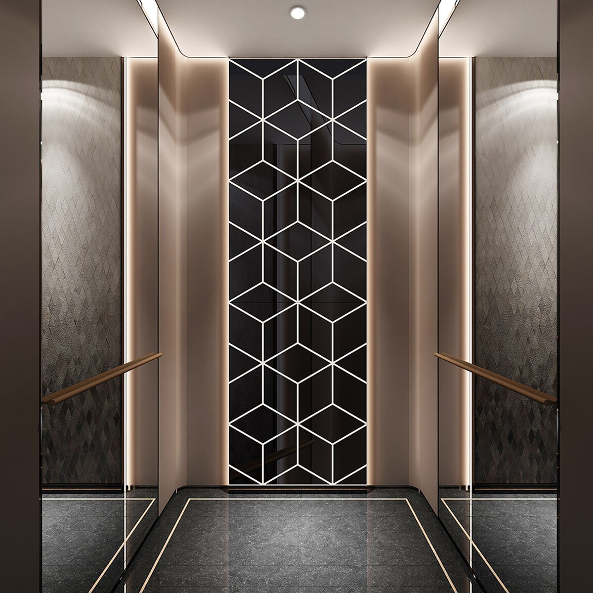 Kaca Cermin Tempel Diamond Hexagonal Ukuran 20CM X 17CM Tebal 2MM ...