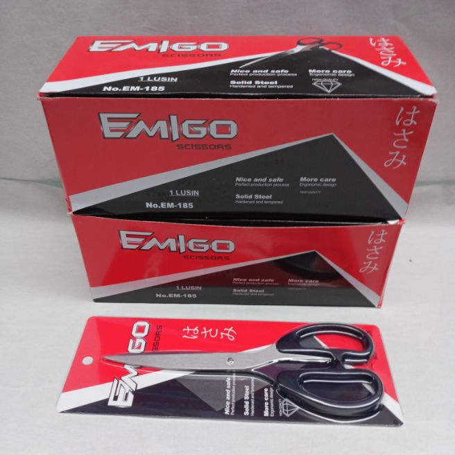 1 lusin 12 pcs EM 185 gunting kertas, gunting serbaguna ukuran besar ...