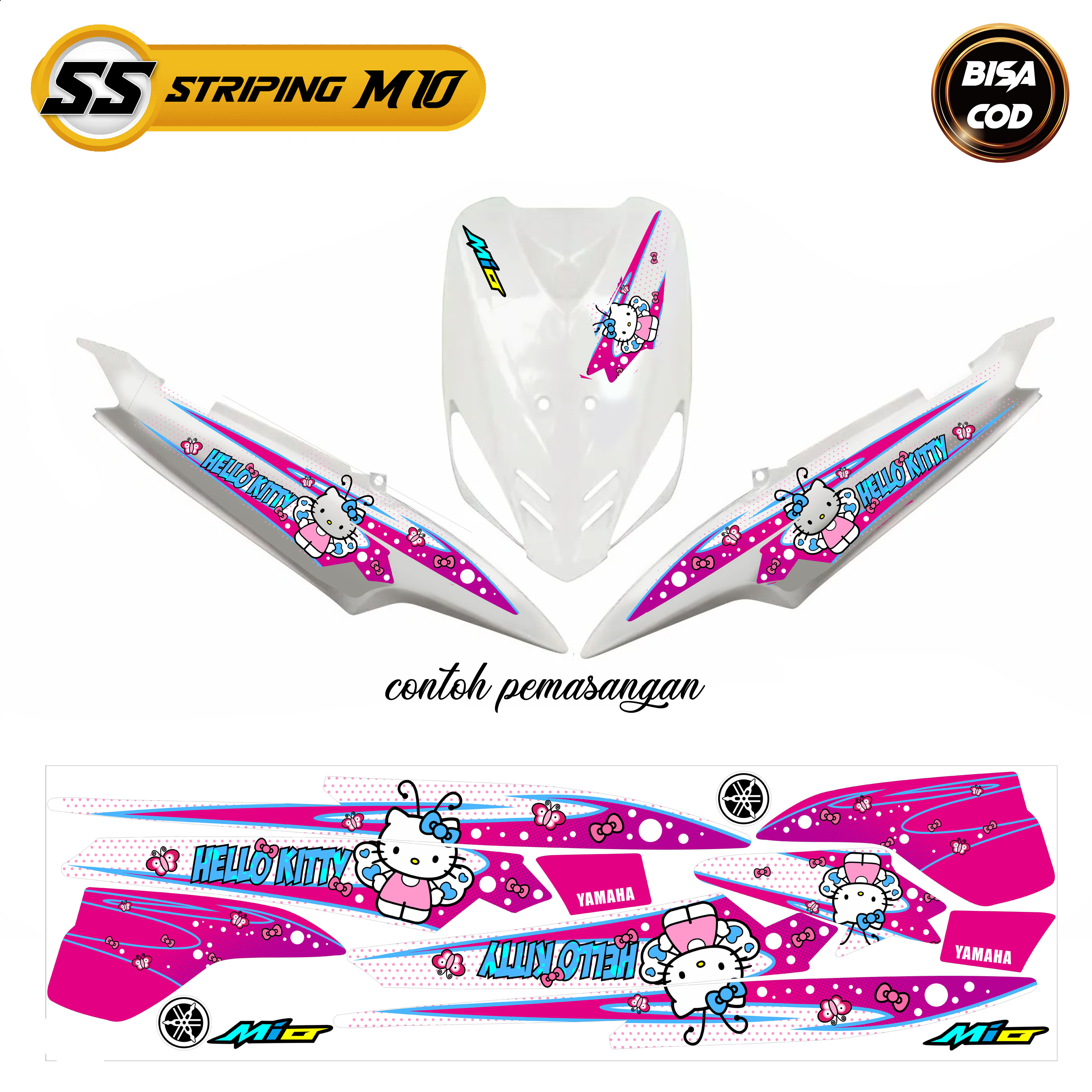 Striping Stiker Motor Mio Amore Sporty Kanji Mio Putih | Lazada Indonesia