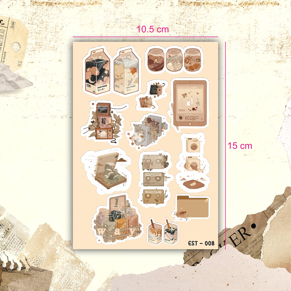 Vintage Sticker Pack Aesthetic / Sticker Tumblr Aesthetic Scrapbook ...