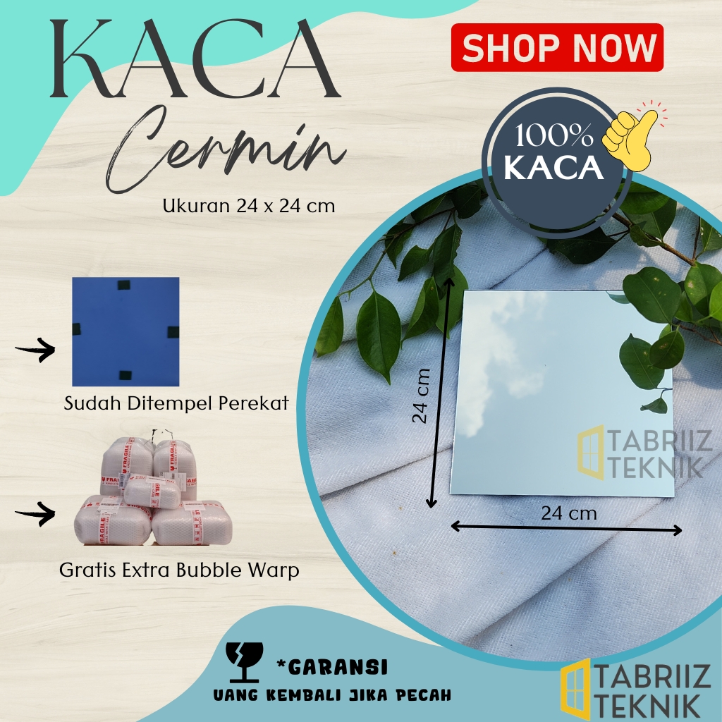 Satuan Murah Cermin Tempel Dekorasi Dinding Aesthetic Ukuran Persegi ...