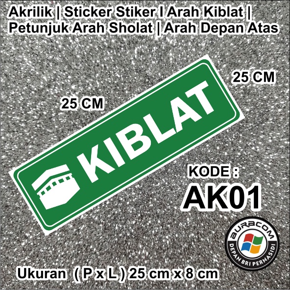 Akrilik,Sticker Vinyl Arah Kiblat | Petunjuk Arah Sholat | Arah Depan ...