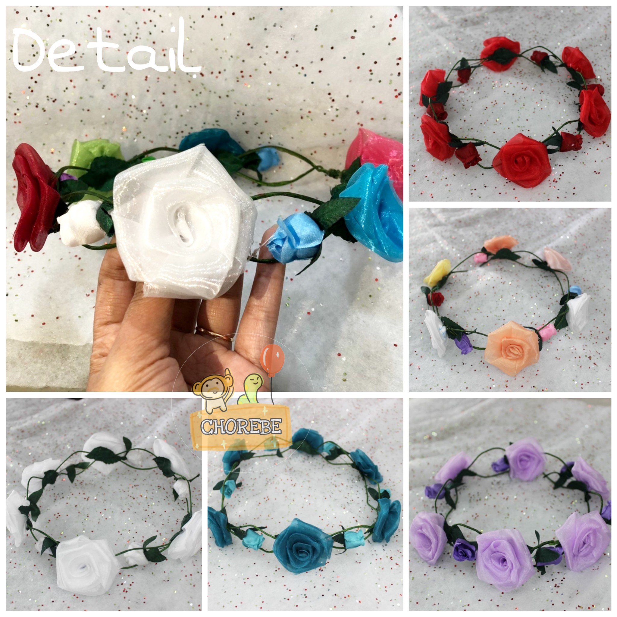 Bando Bunga Mawar / Mahkota BUNGA BESAR / Flower Crown Bridal Shower ...