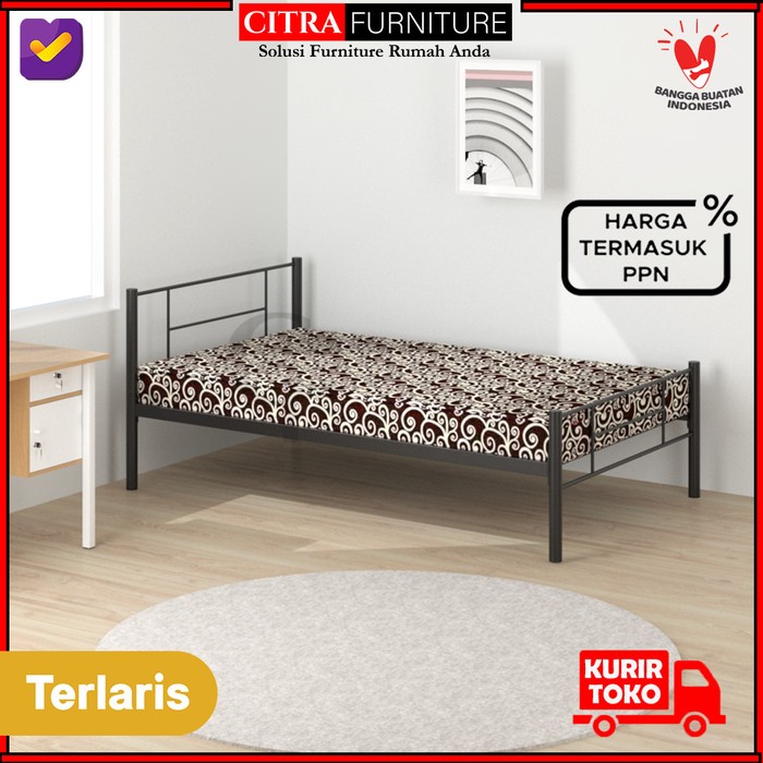 Ranjang Besi 120x200 cm|Dipan Asrama Karyawan Kost|Rangka Tempat Tidur ...