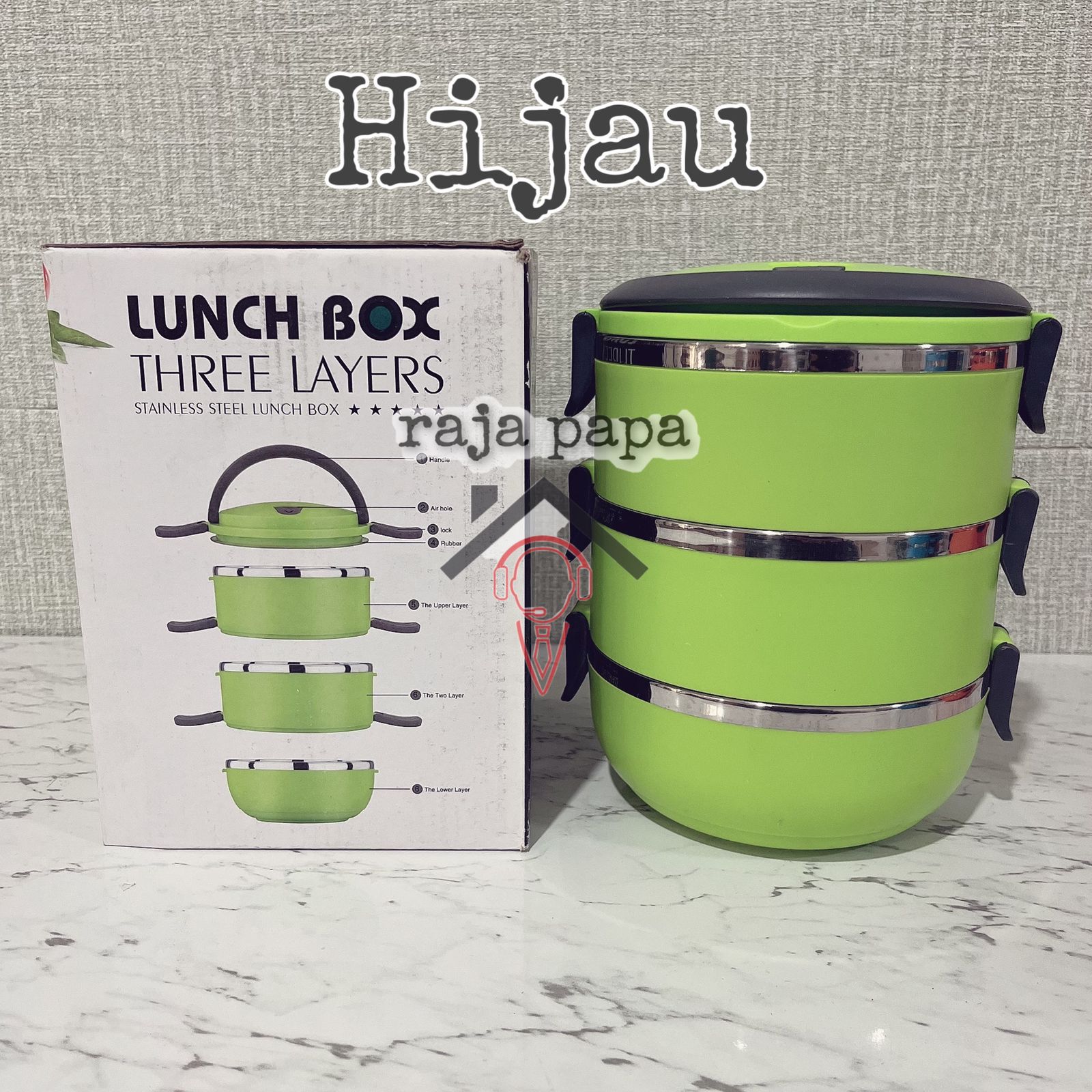 RANTANG 3 SUSUN WARNA STAINLESS STEEL | Lazada Indonesia