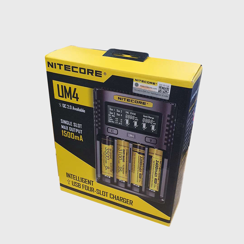 Nitecore Intelligent USB Charger Baterai 4 Slot Li-ion NiMH - UM4 ...