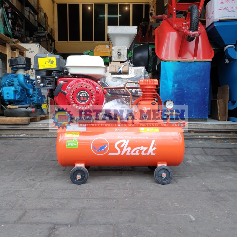 SHARK KOMPRESSOR ANGIN 1 PISTON 1/4HP COMPLETE MESIN BENSIN | Lazada ...