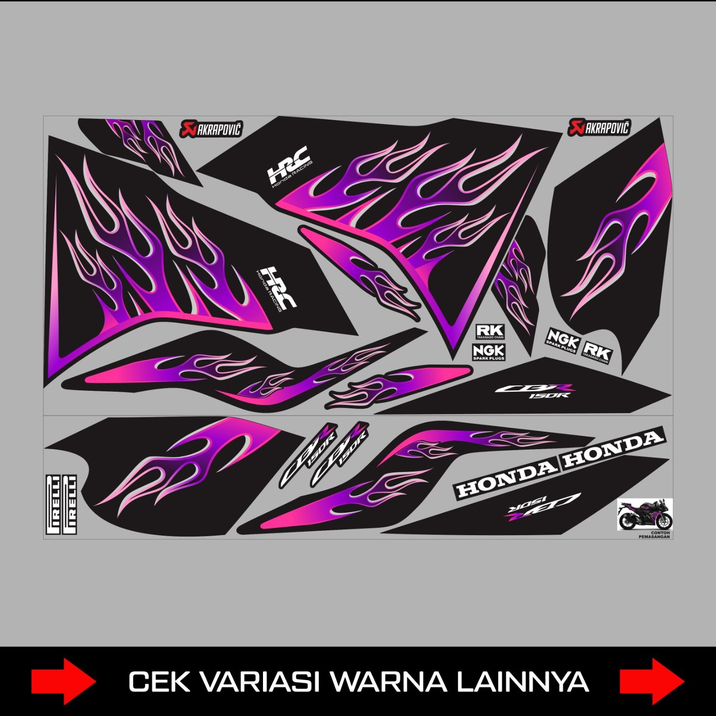 STRIPING CBR 150 R K45R / STIKER API BUAT CBR150R K45R 2021 2022 2023 ...