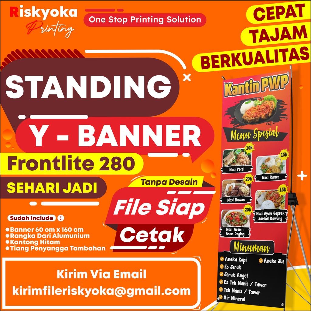 STANDING X/Y BANNER 60X160 SUDAH INCLUDE RANGKA KAKI ALUMUNIUM | Lazada ...