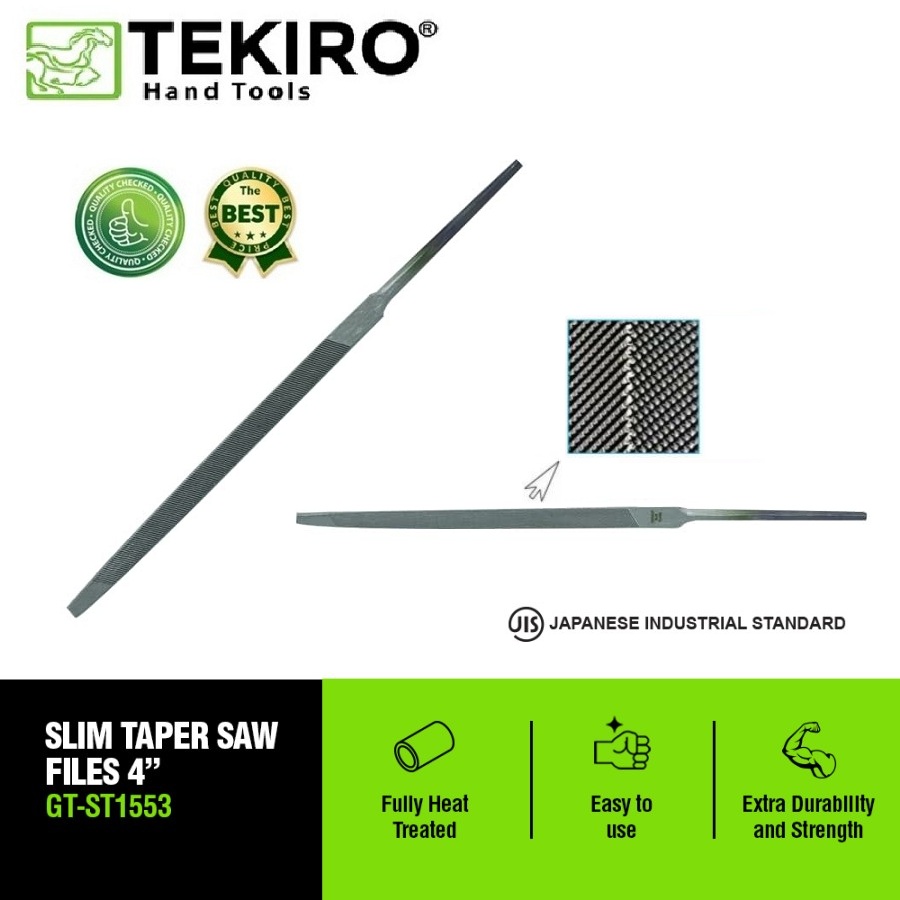 TEKIRO Kikir Slim 4 Inch Slim Taper Kikir Segitiga - Kikir Gergaji ...