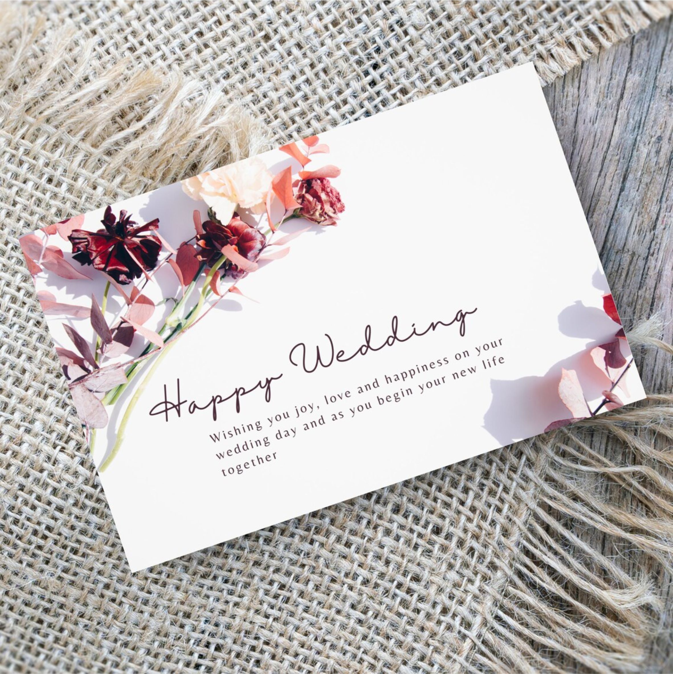 (100 PCS) Happy Wedding Card/Kartu Ucapan Selamat Pernikahan Menikah ...