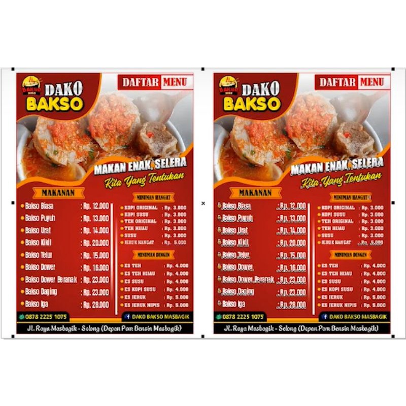 Desain daftar menu cdr | Lazada Indonesia