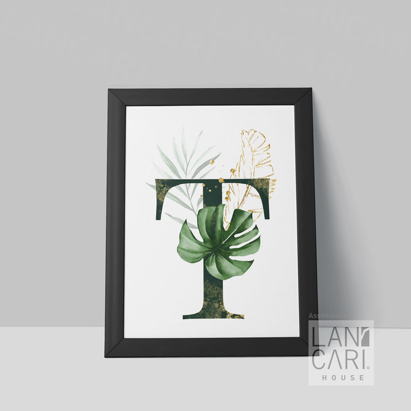 Inisial Frame T Dekorasi Nama Wedding Name Sign Monstera Bingkai Kamar ...