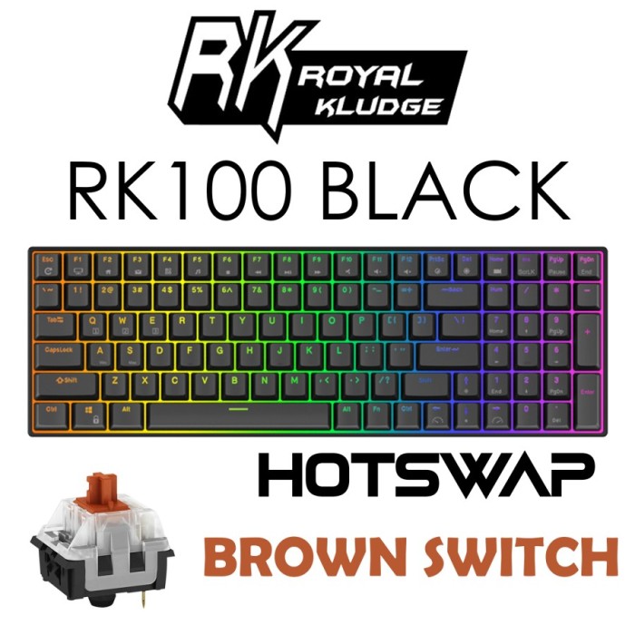 ROYAL KLUDGE RK100 / RK860 RGB MECHANICAL KEYBOARD HOTSWAP WIRELESS ...