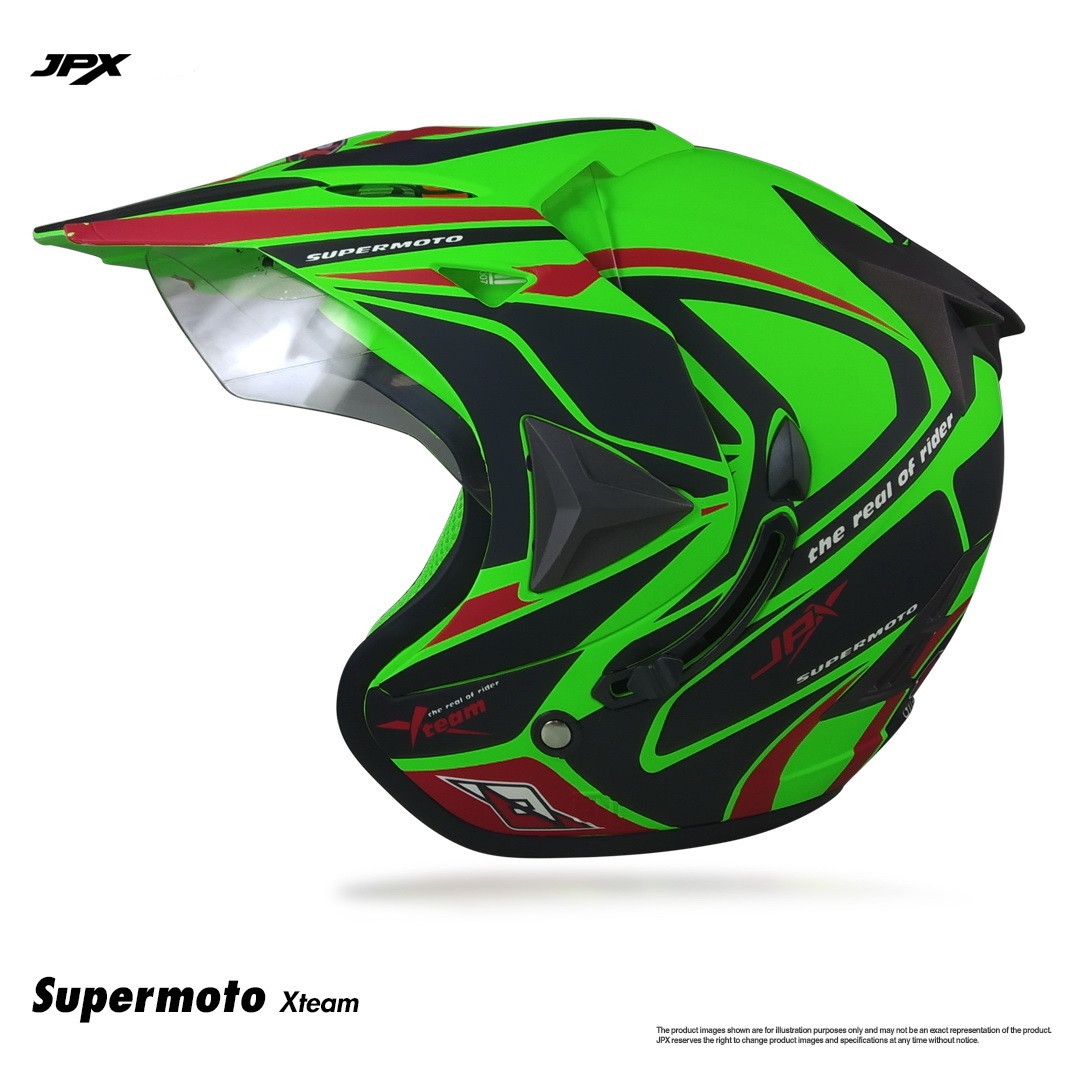 JPX Supermoto Xteam Fluorescent Green Doff Black | Lazada Indonesia