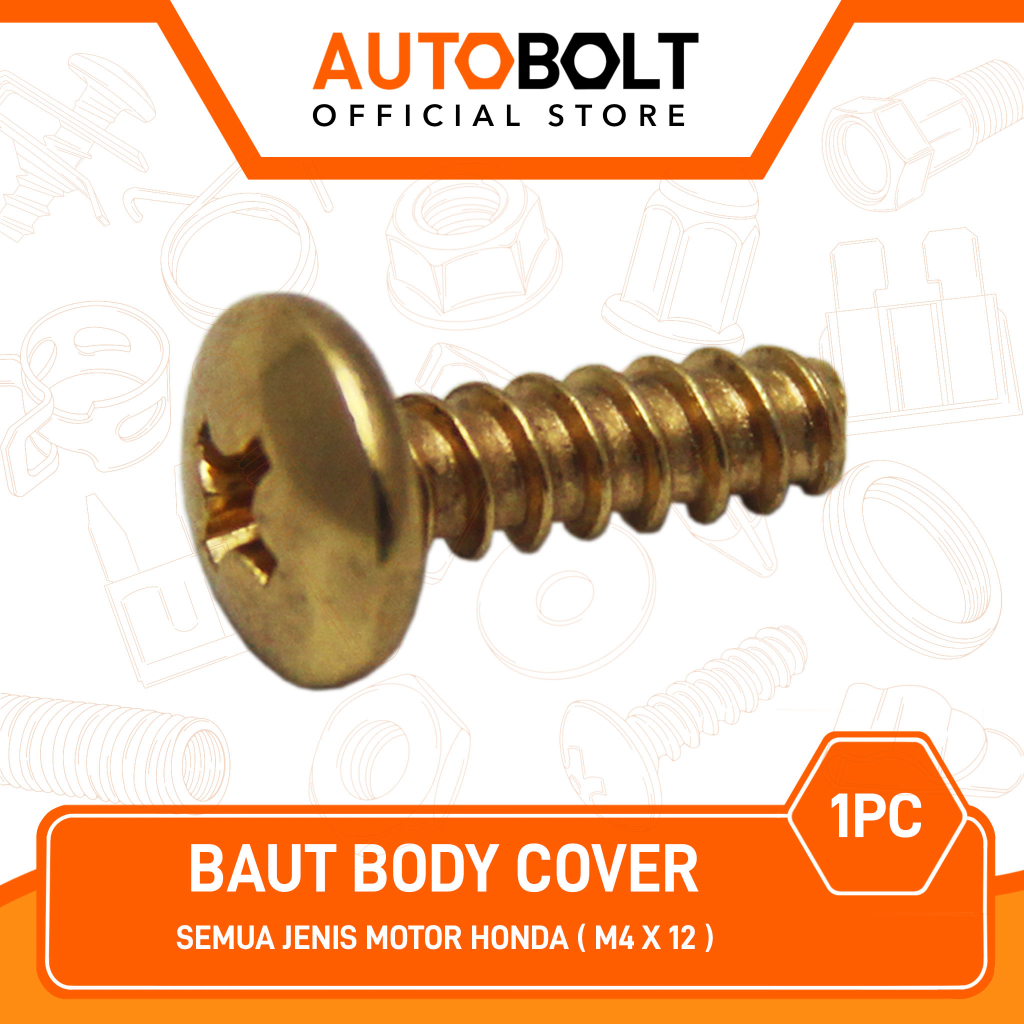 Baut Body Cover Untuk Semua Jenis Motor Honda Matic M4-M 4-4x12-M4x12-4 ...