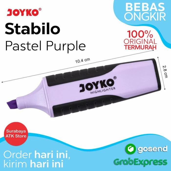 Stabilo JOYKO HL-9 Pastel Purple Color Ungu Highlighter | Lazada Indonesia