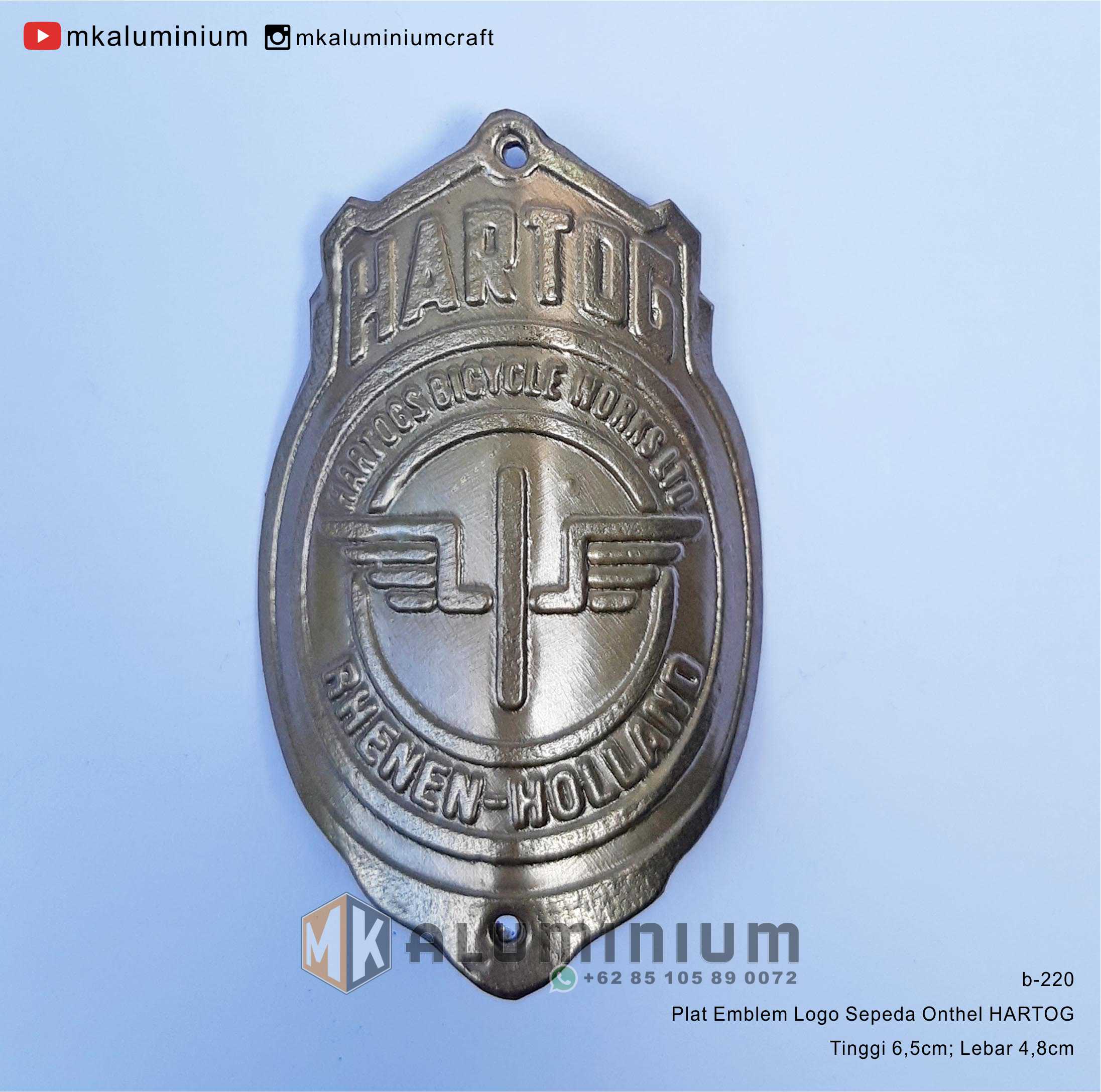 Hartog - Plat Emblem Logo Sepeda Onthel Jawa Merk HARTOG - B220 - MK ...