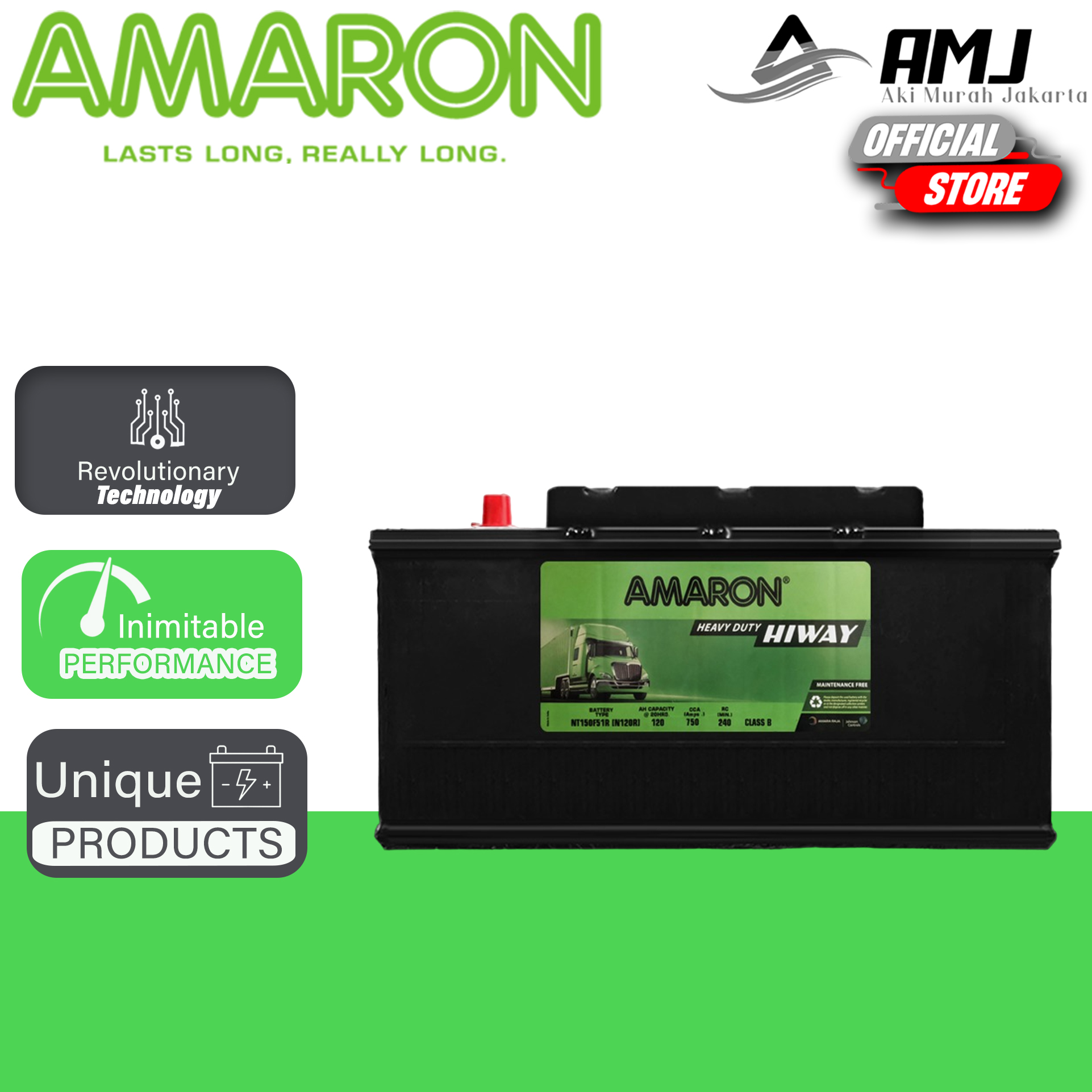 Aki Forklift AMARON N120 / 115F51 Aki Kering 12V / 120Ah | Lazada Indonesia