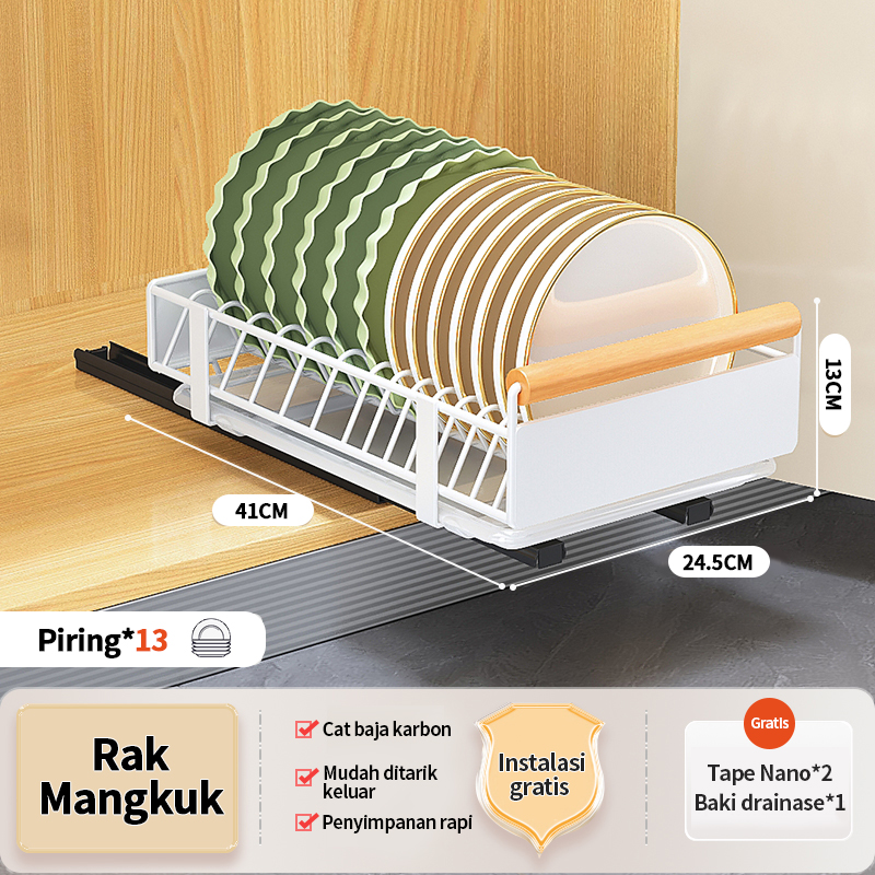 【rak bumbu dapur】Rak Piring Tarik Tarik Keranjang Bumbu Geser Laci ...