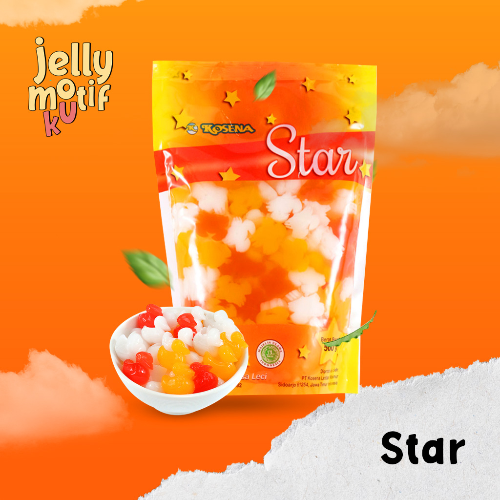 Topping Minuman Jelly Motif Jelly Karakter Lucu Kosena Star 500gr ...
