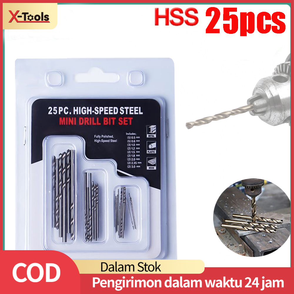 X-Tools Mata Bor Besi Putar HSS / Mini Drill Bit Set Lurus Kecepatan Tinggi | Lazada Indonesia