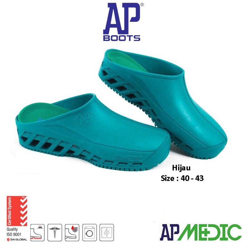 AP BOOT AP MEDIC Sepatu Sandal Medis Karet PVC APD Nakes Klinik Sandal ...