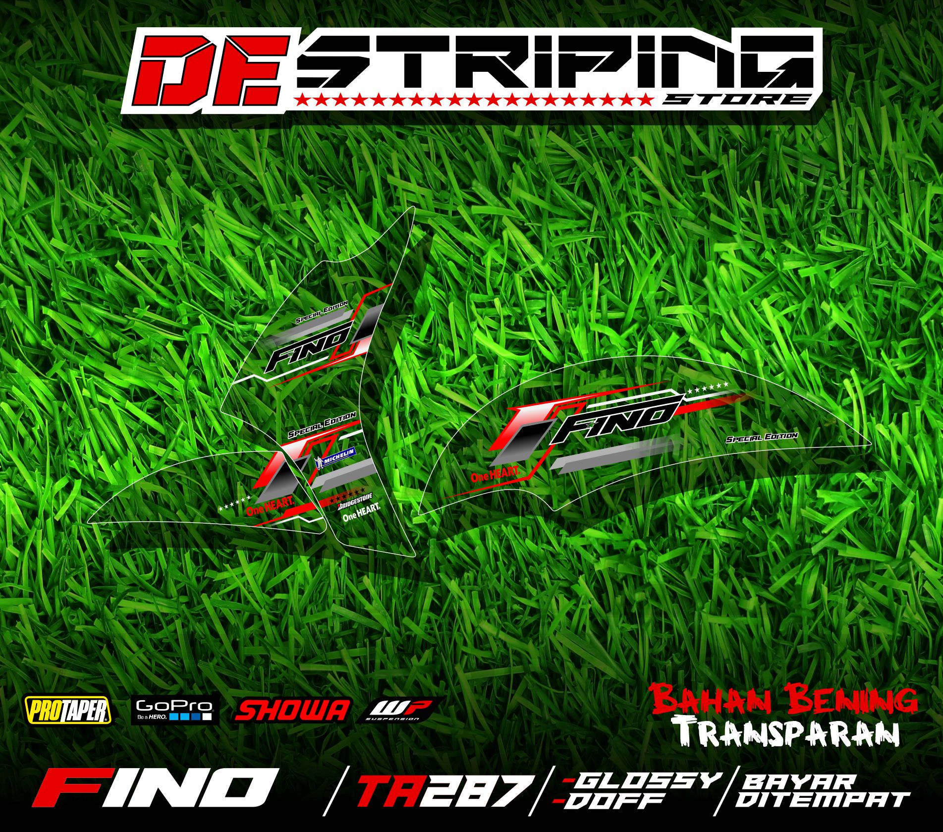 Sticker Striping Transparan Yamaha Fino Karbu Aksesoris Striping Motor ...