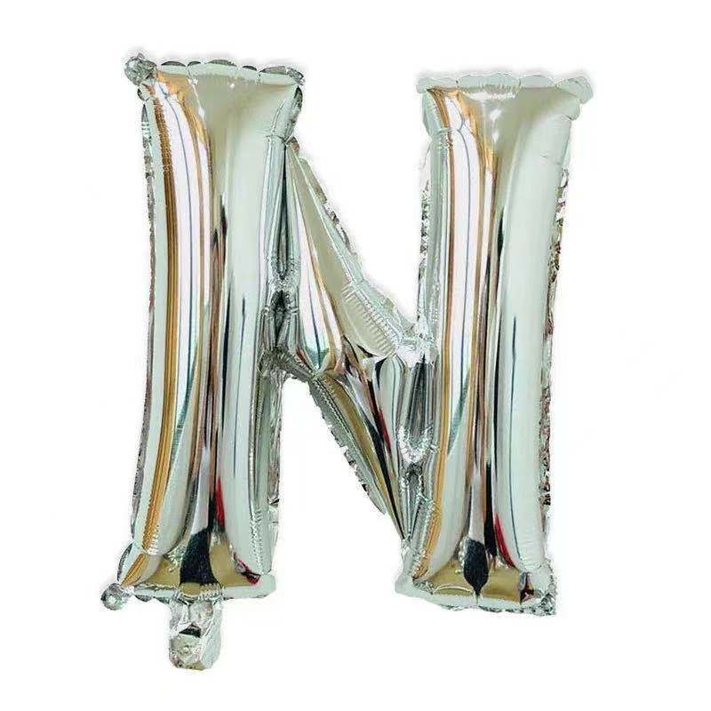 Balon Foil Huruf Silver ±40cm Ballon Foil Abjad Alphabet Balon Huruf ...