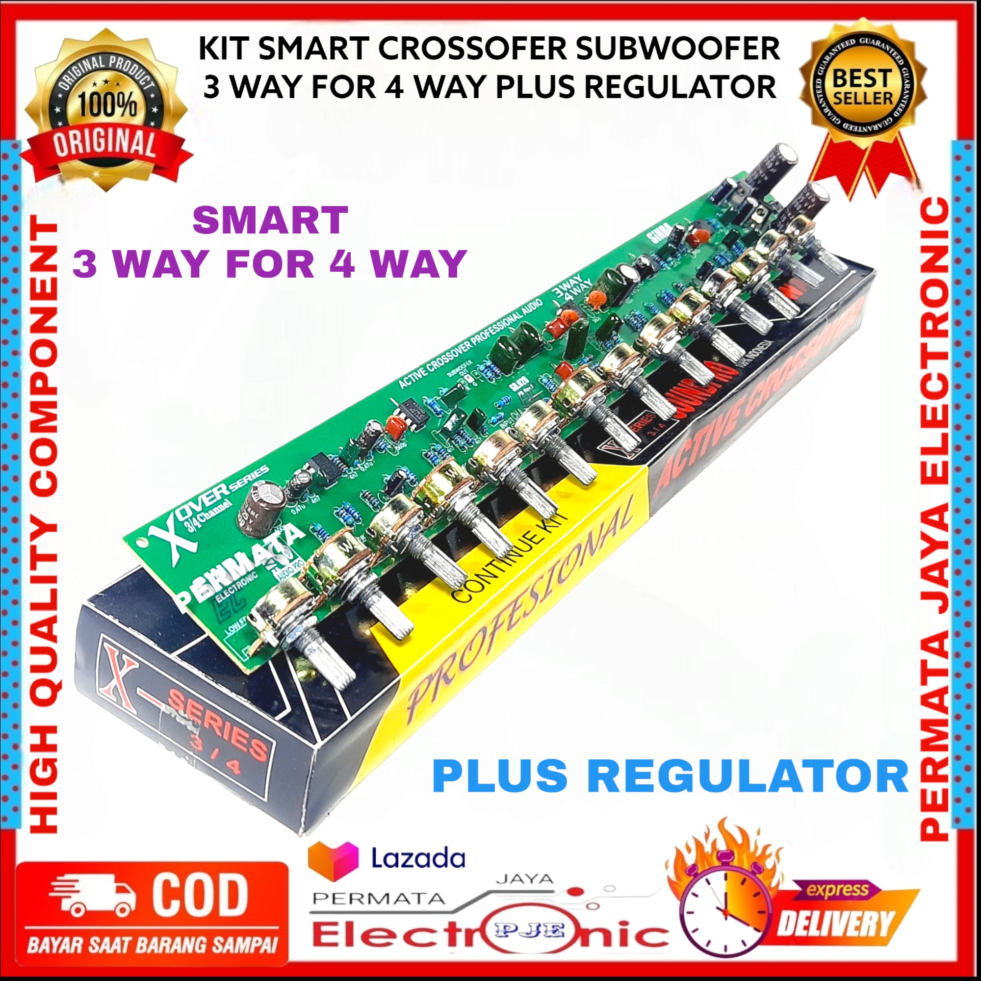 KIT SMART ACTIVE CROSSOFER 3WAY BISA 4WAY SUBWOOFER PLUS REGULATOR | Lazada Indonesia